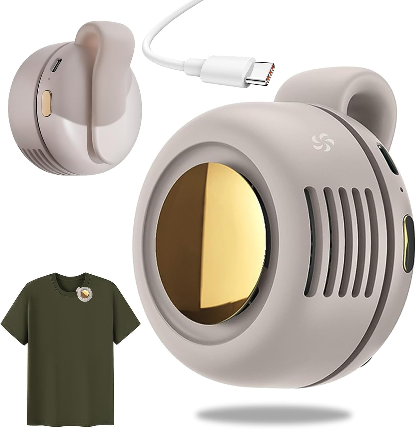 3 Speeds Mini Fan with Clip, Portable Silent Mini Bladeless Electric ...