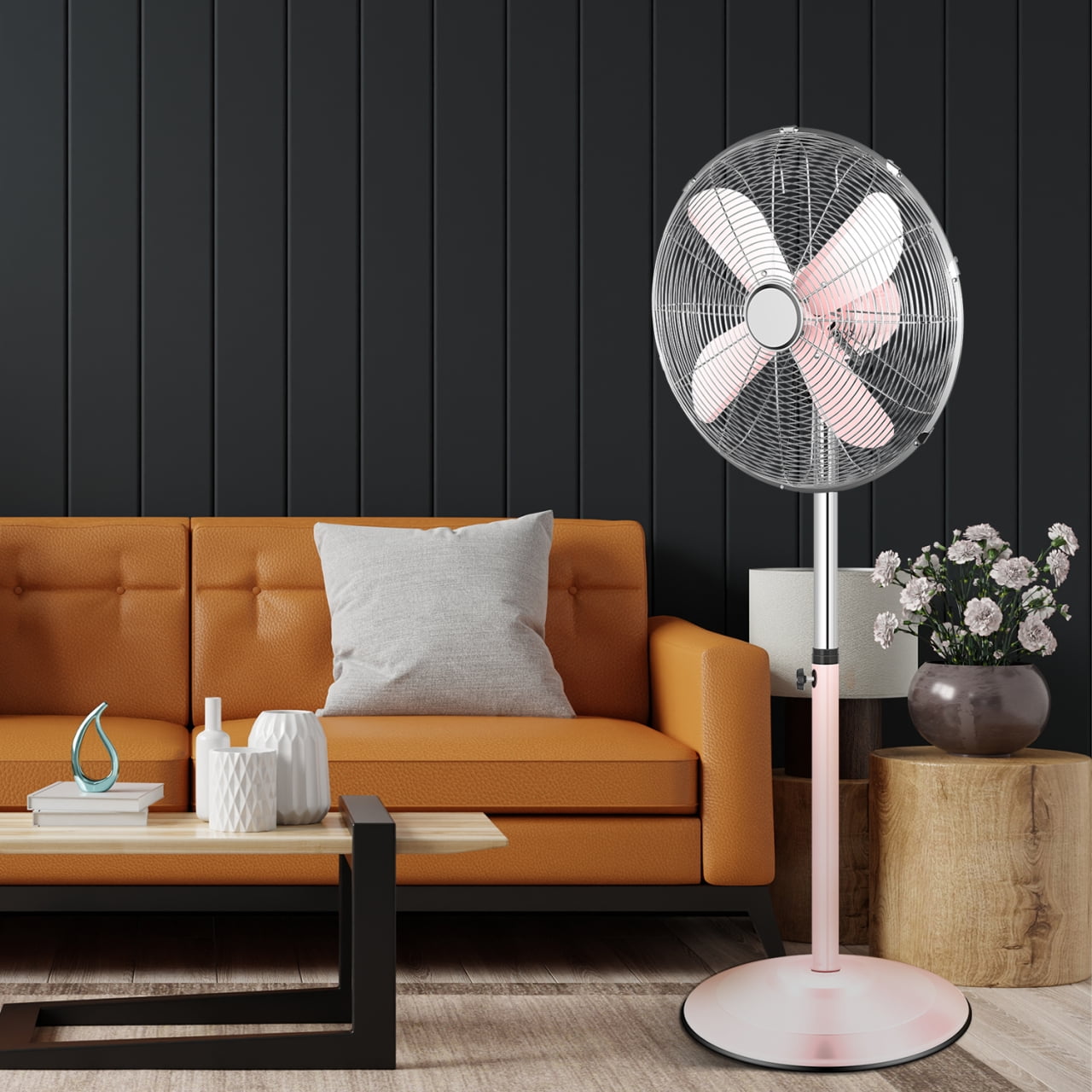 3 Speeds Settings Stand Fan, 16 Inch Adjustable Heights Pedestal Fan ...