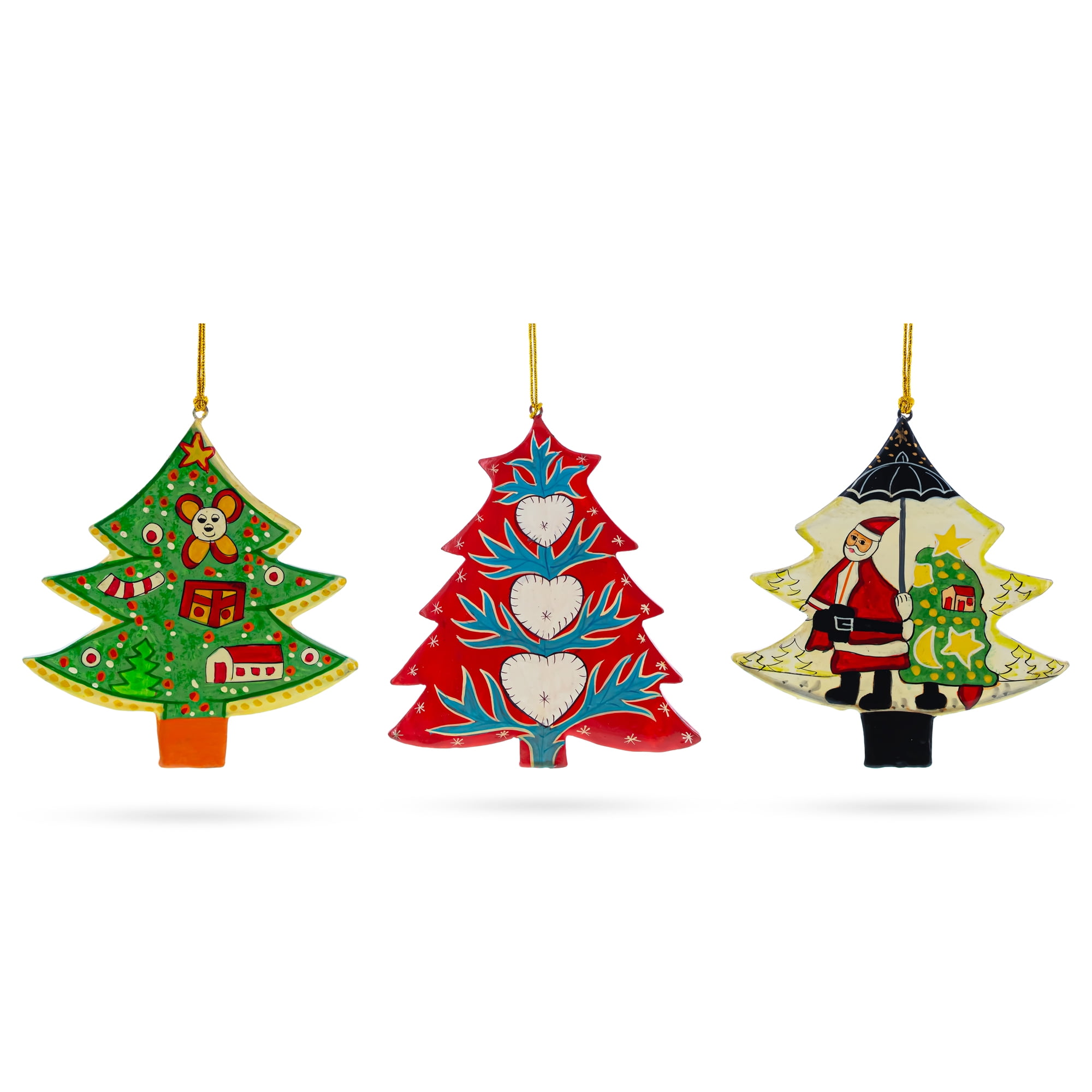 3 Spinning Christmas Tree Wooden Ornaments - Walmart.com