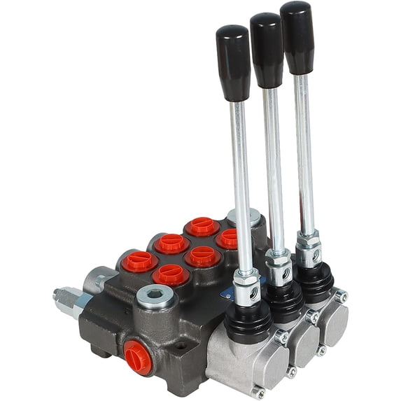 3 Spool 13 GPM Hydraulic Control Valve 3600 PSI BSPP Double Acting ...