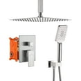 3-Spray Patterns with 2.5 GPM 12 in. Ceiling Mount Dual Shower Heads with Pressure Balance Valve ...