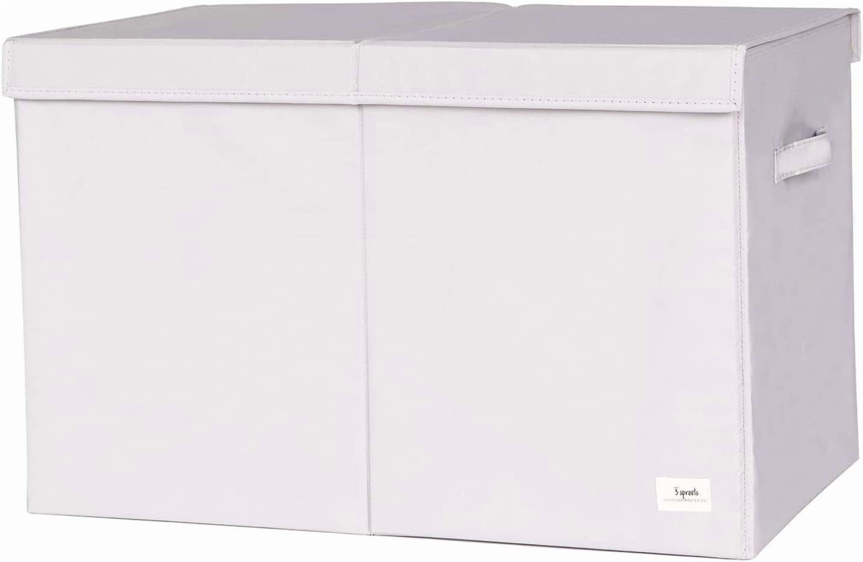 3 Sprouts Recycled Fabric Folding Chest Organizer in Light Gray ...