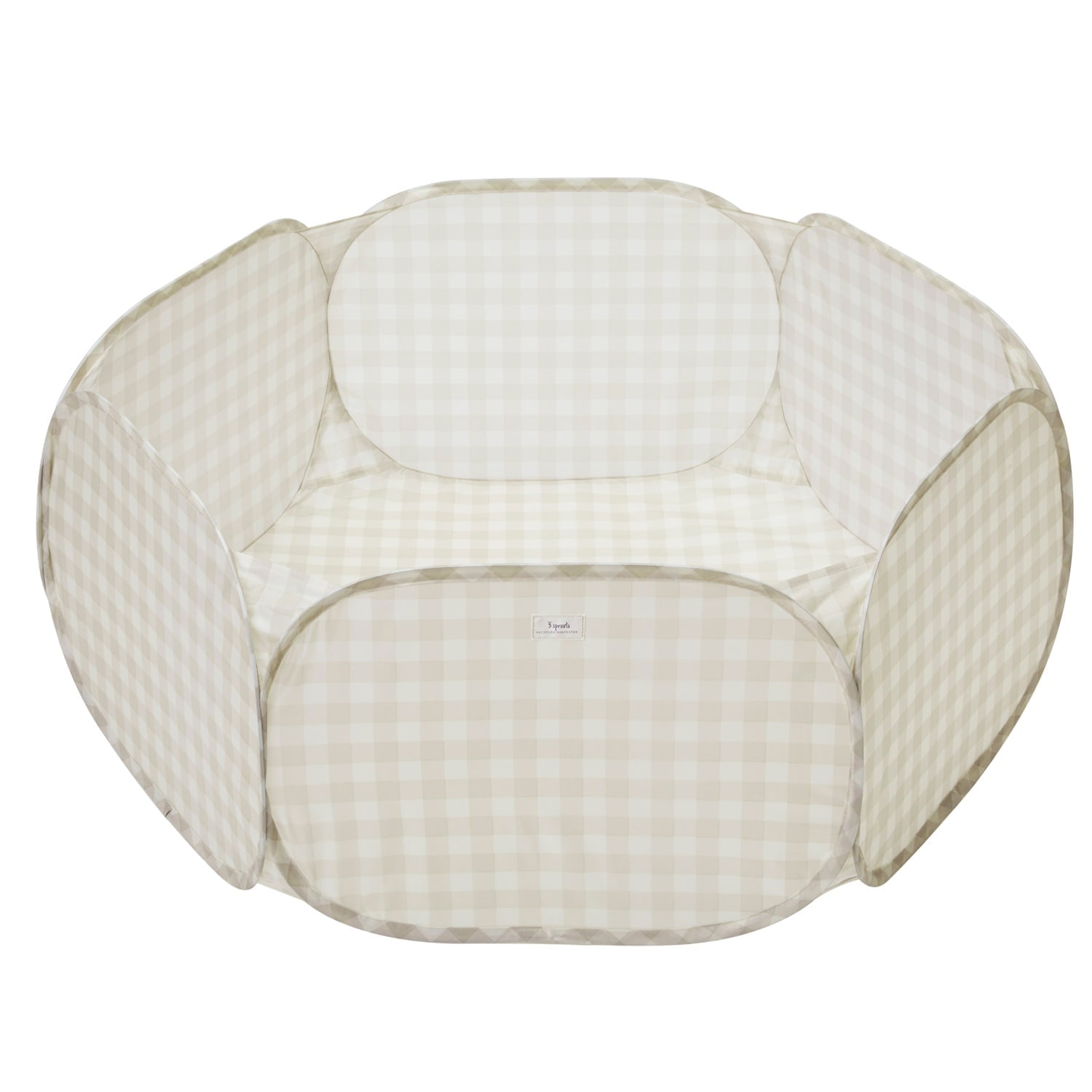 3 Sprouts Recycled Fabric Kids Ball Pit/Gingham/Beige - Walmart.com