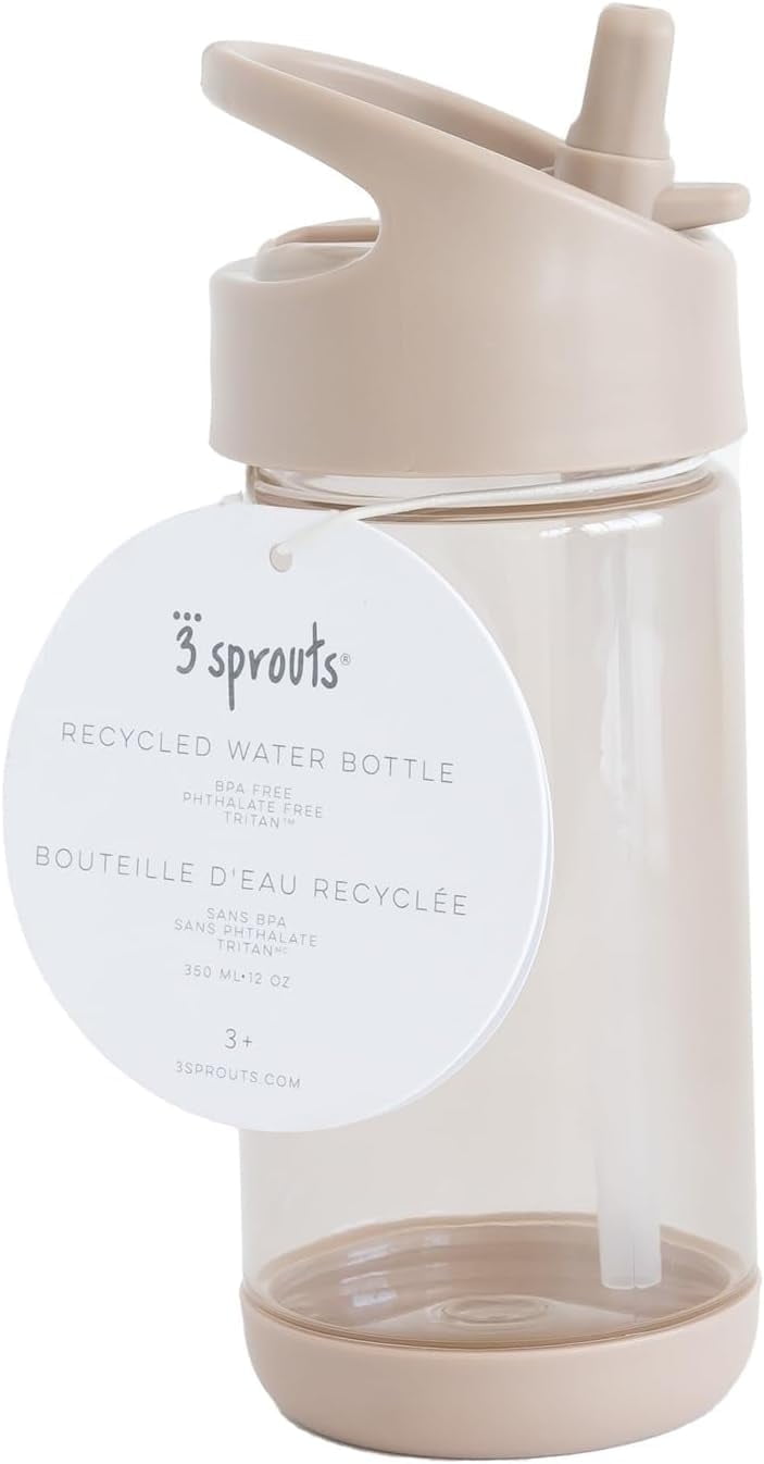 3 Sprouts Recycled Plastic Water Bottle - Taupe - Walmart.com