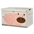 3 Sprouts Large Kids Play Container - Toy Chest with Cute Hippo Design ...