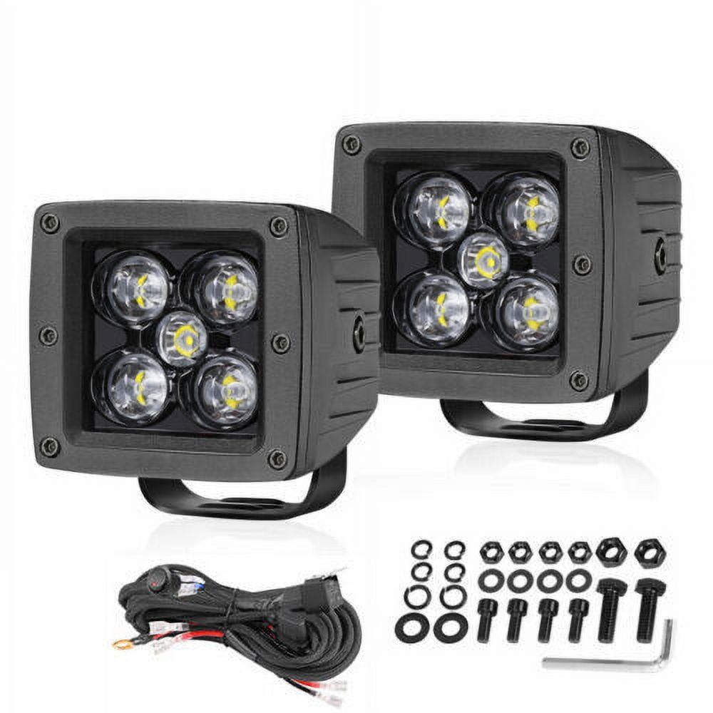 3" Square LED Work Light Bar Spot Flood Cube Pods Driving Fog Lamp ...