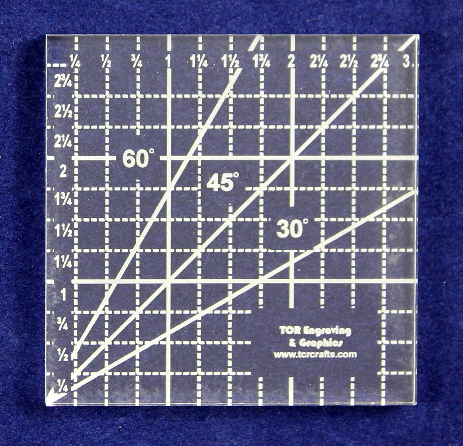 3" Square Ruler -Acrylic 1/4" -Back Engraved- Quilting/sewing - Walmart.com