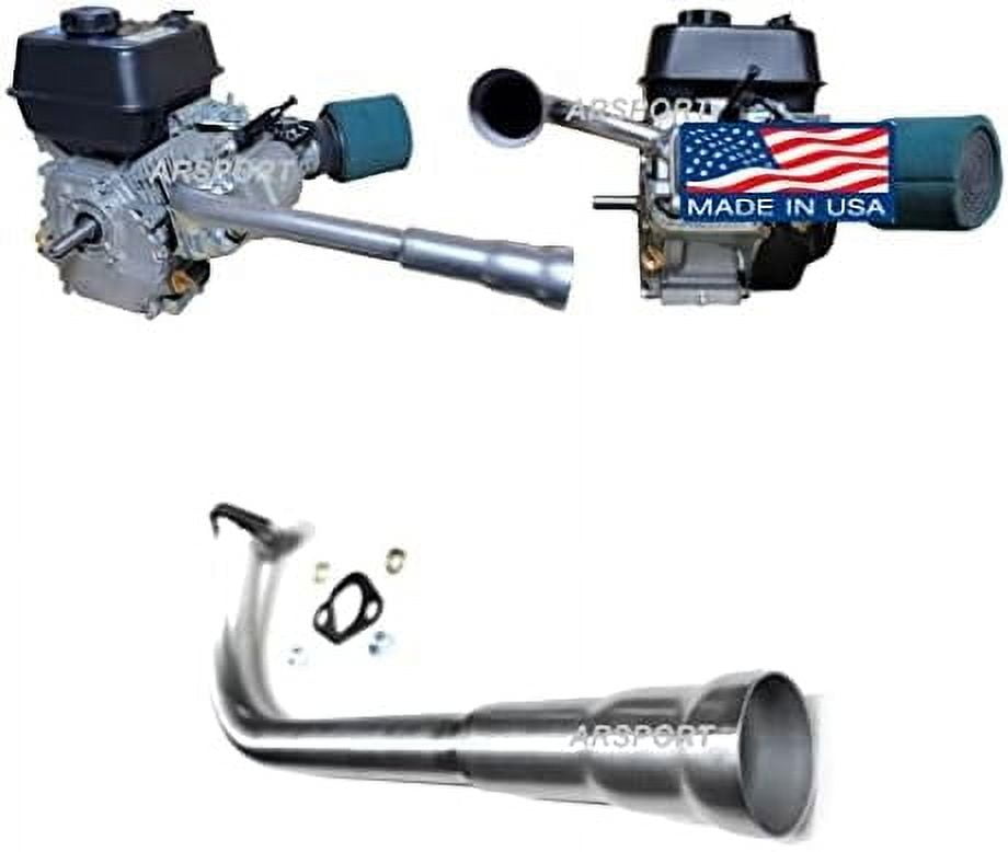 3 Stage Exhaust Header Pipe Fits Predator 212cc GX160 GX200 Go Kart ...