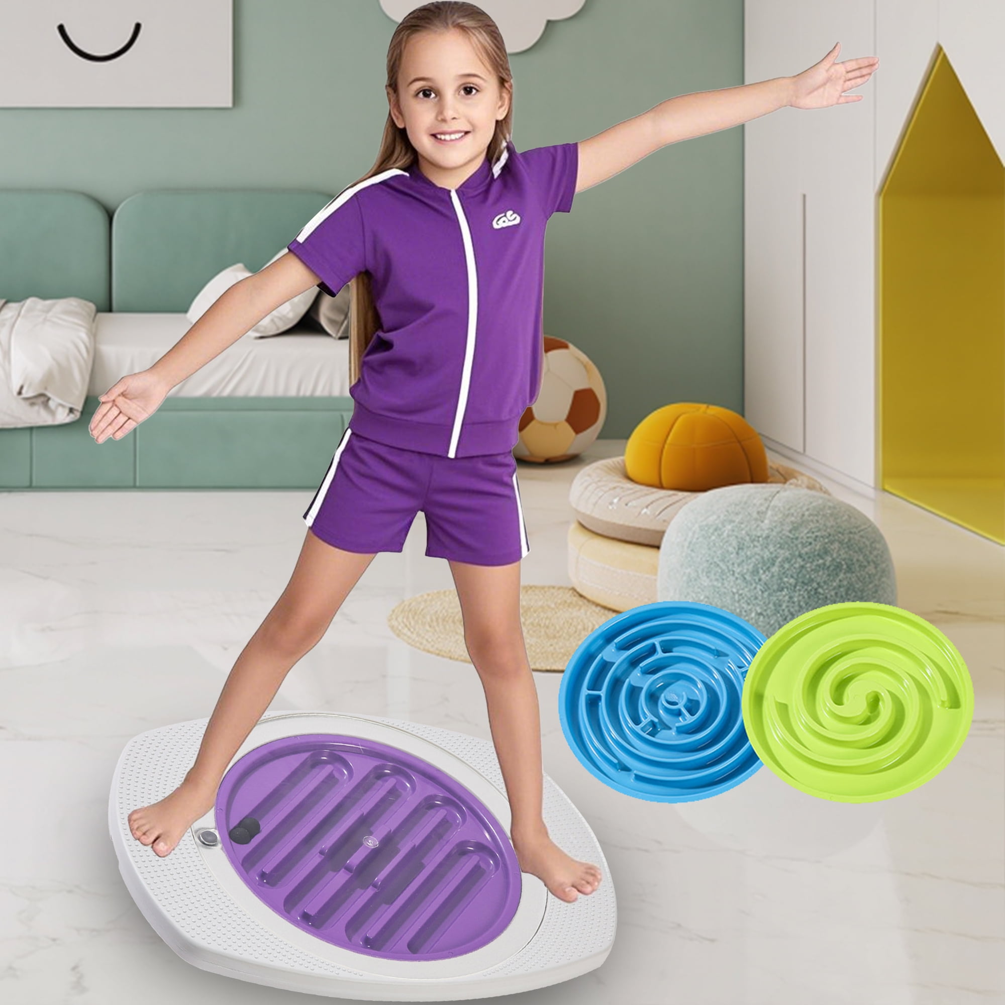 3-Stage Maze Balance Board for Kids - Rocker Sensory Training Board for ...