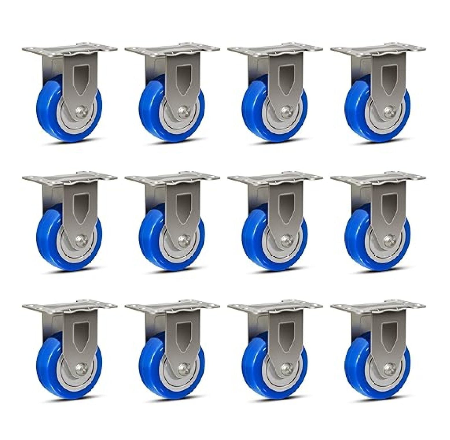 3" Stainless Steel Casters, Rigid Industrial Heavy Duty Casters, Anti ...