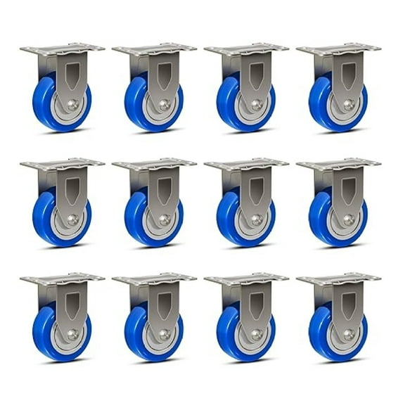 3" Stainless Steel Casters, Rigid Industrial Heavy Duty Casters, Anti ...