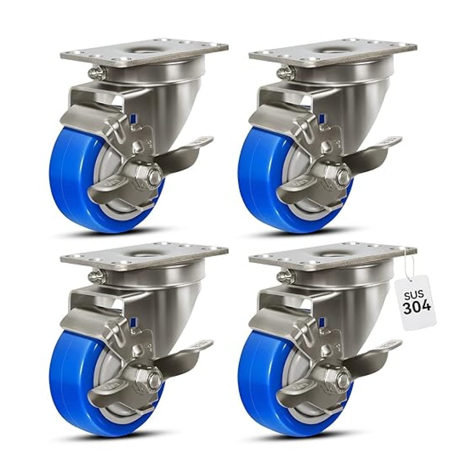 3" Stainless Steel Casters, Swivel Industrial Casters Set of 4 Heavy ...
