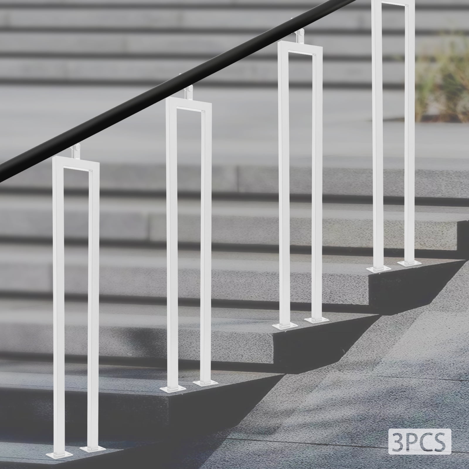 3* Stair Baluster U Shape Stair Balusters, White Carbon Steel Stair ...