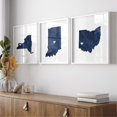 3 State Prints, State Wall Art, States Map Art, Set of Three State ...