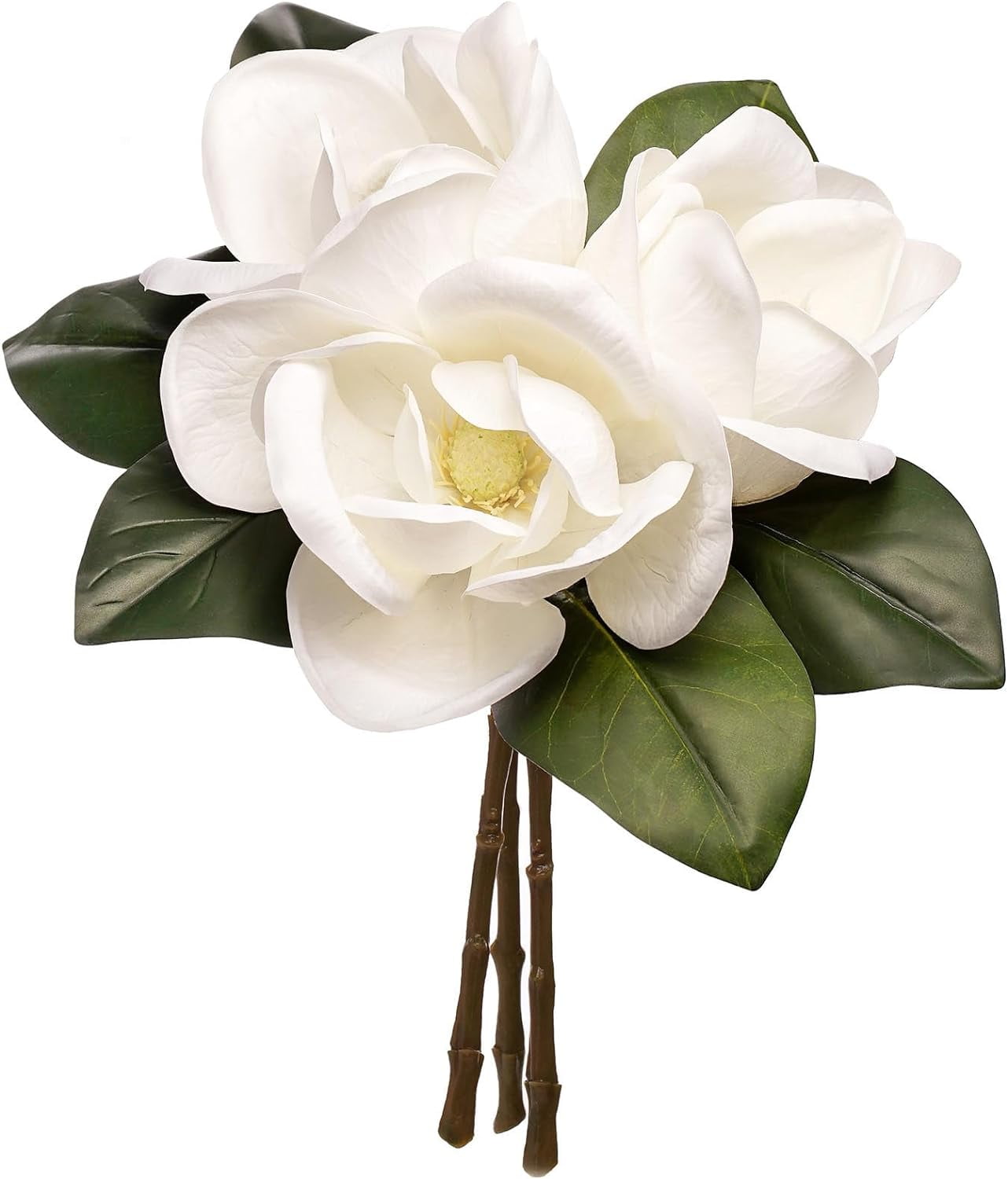 3 Stems Real Touch Creamy White Southern Magnolia Flowers, Artificial ...