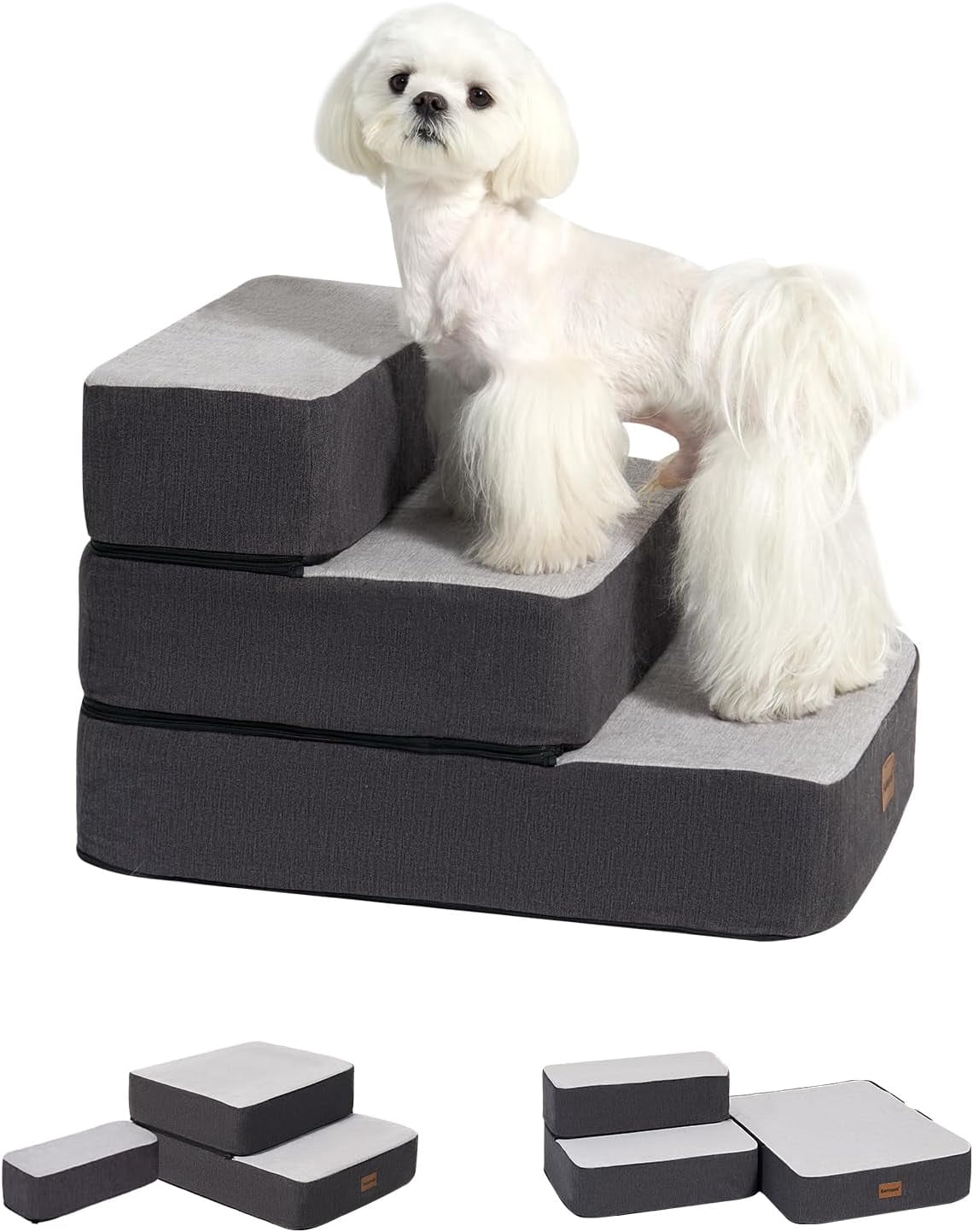 3-Step Adjustable Stairs for Sofa and Couch, Steps for Small Dogs and ...