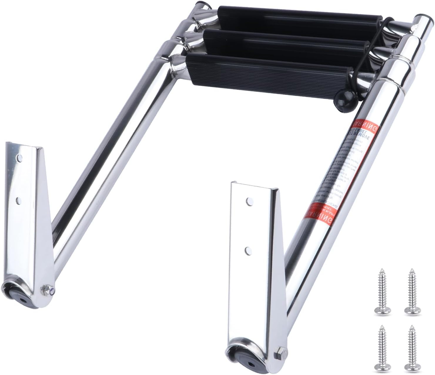3 Step Boat Ladder, 304 Stainless Steel Telescoping Folding Pontoon ...