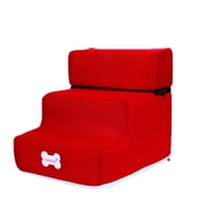 ZENY Portable 4-Step Pet Stairs for Dogs & Cats, Foldable, Washable ...