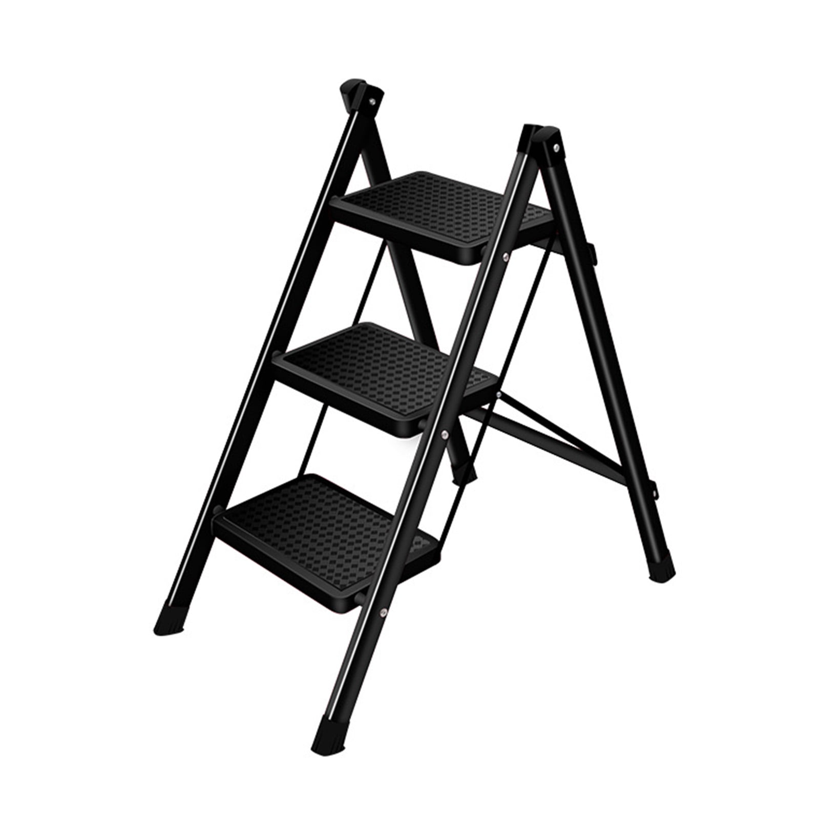 3 Step Folding Ladder 330 Lbs Capacity Lightweight Portable Ladder with ...