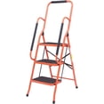 3-Step Folding Steel Step Stool with Padded Handrails, 330 lbs Capacity ...