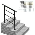 3 Step Handrails for Outdoor Steps, Wrought Iron Stair Railing Fits 1 ...