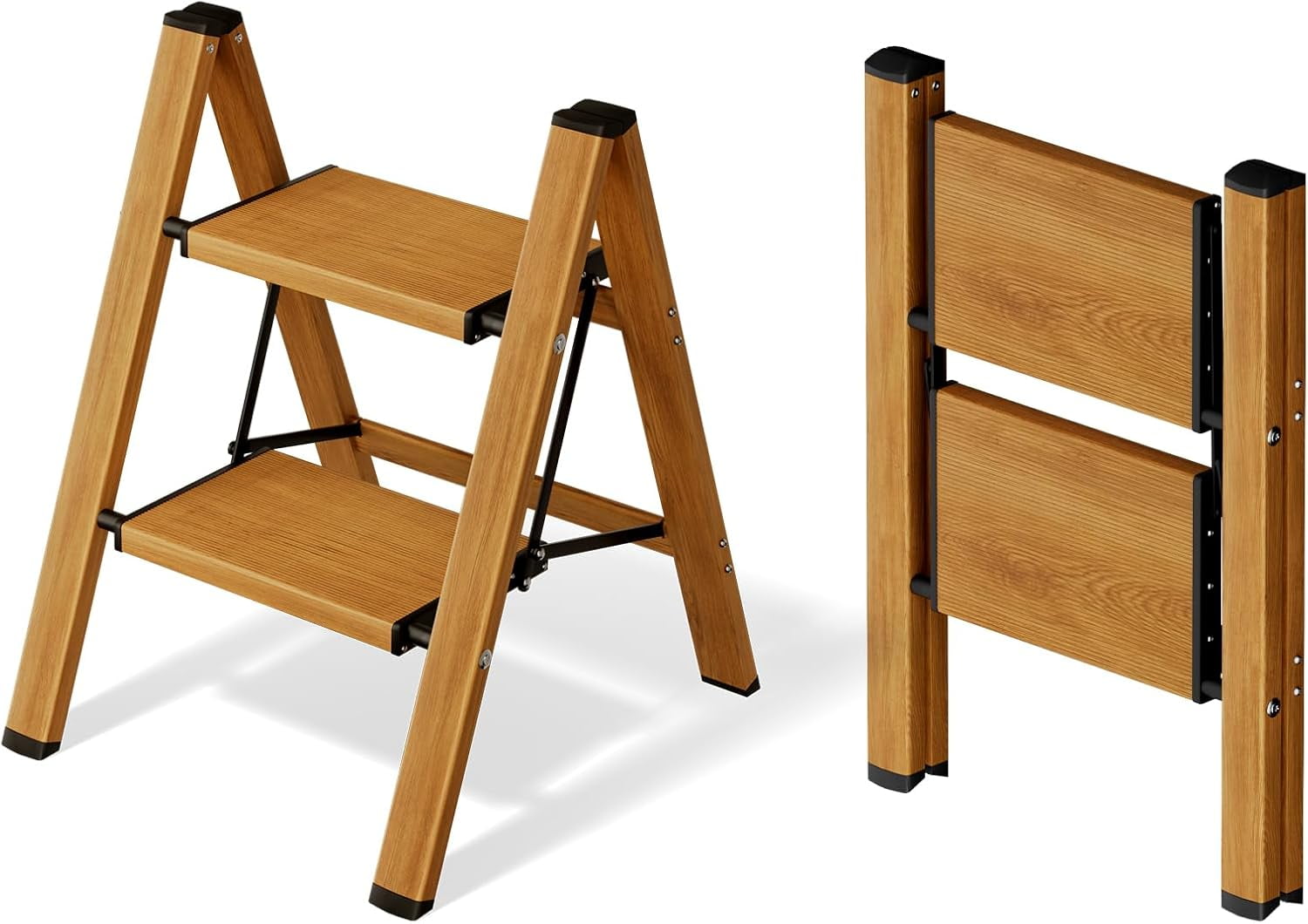 3 Step Ladder Aluminum Folding Step Stool for Adults Step Ladder with ...