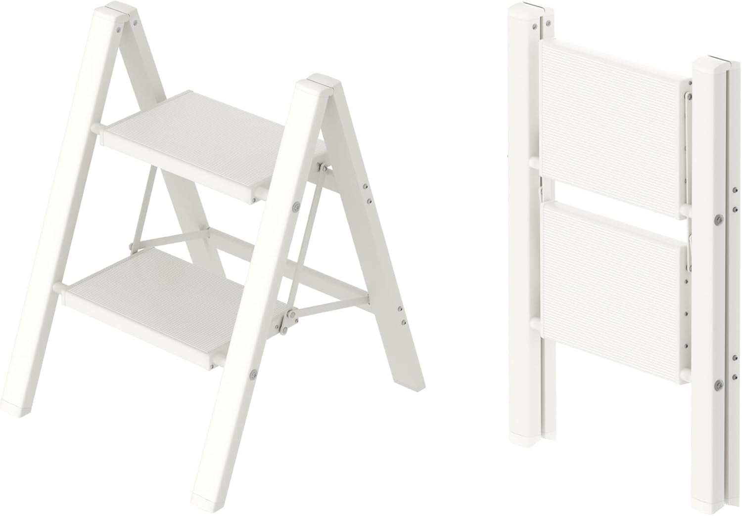 3 Step Ladder,Aluminum Lightweight Folding 3 Step Stool with Anti-Slip ...