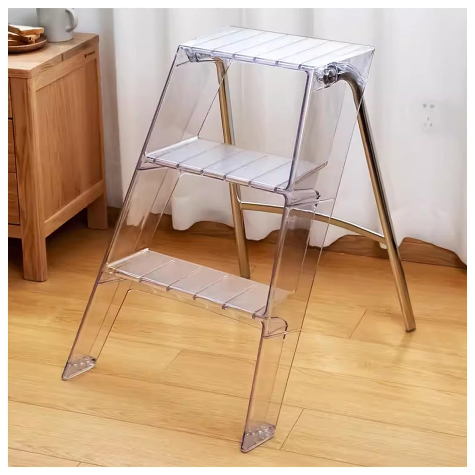 3 Step Ladder Clear Acrylic Ladder Stool Folding Ladder Stool Shelf ...