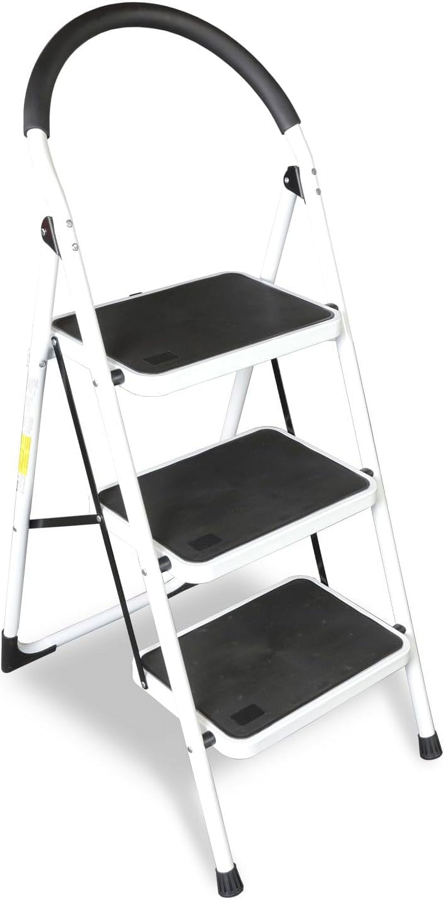 3 Step Ladder, Folding Lightweight Step Stool with Wide Anti-Slip Pedal ...
