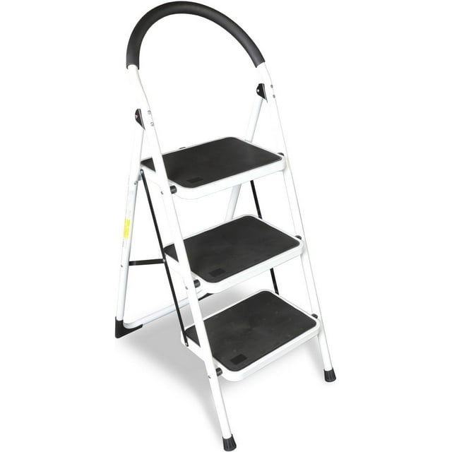 3 Step Ladder, Folding Lightweight Step Stool with Wide Anti-Slip Pedal ...