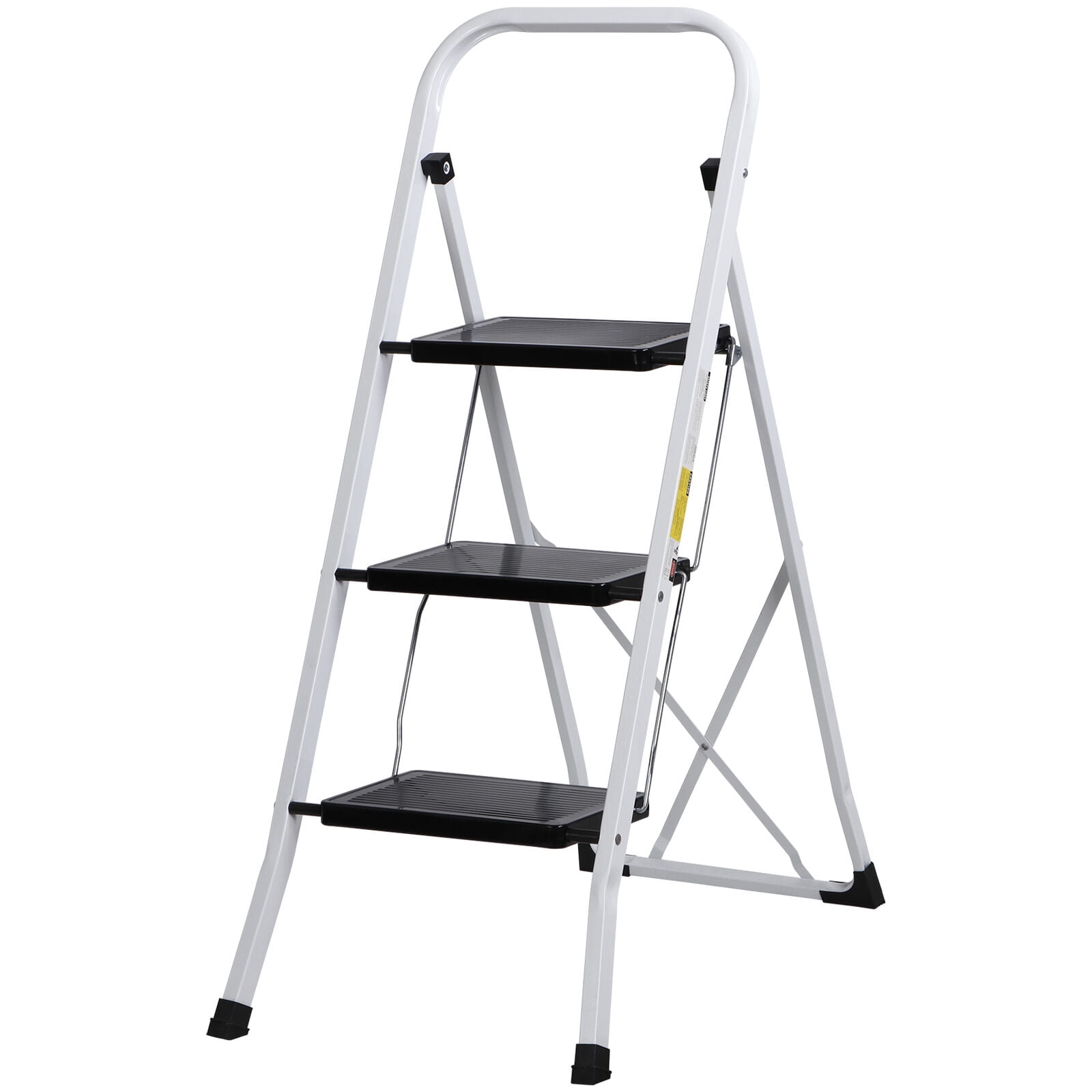 3 Step Ladder Folding Step Stool Ladder with Handgrip Anti-Slip Sturdy ...