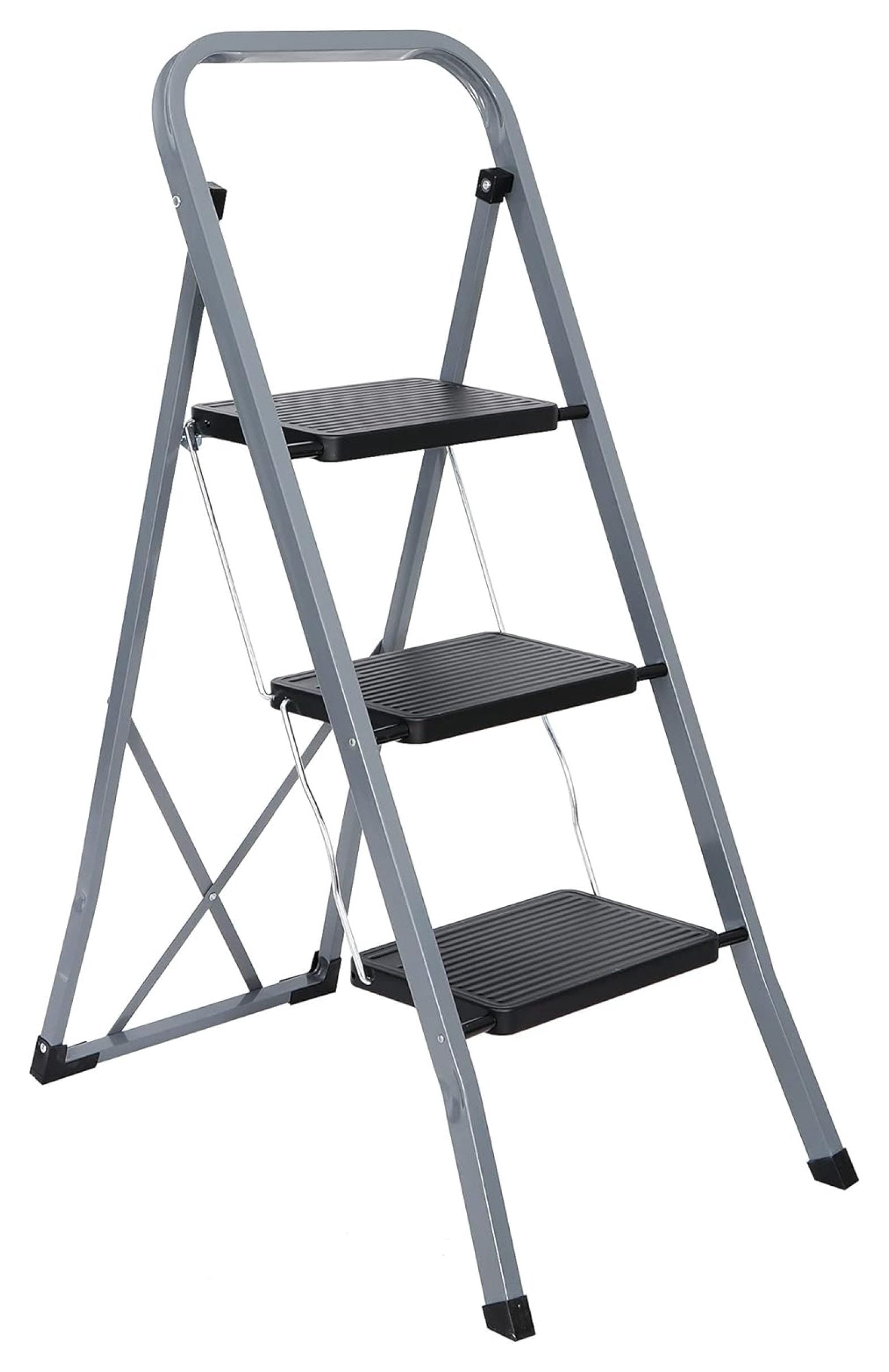3 Step Ladder, Folding Step Stool with Wide Anti-Slip Pedal, 330 lbs ...