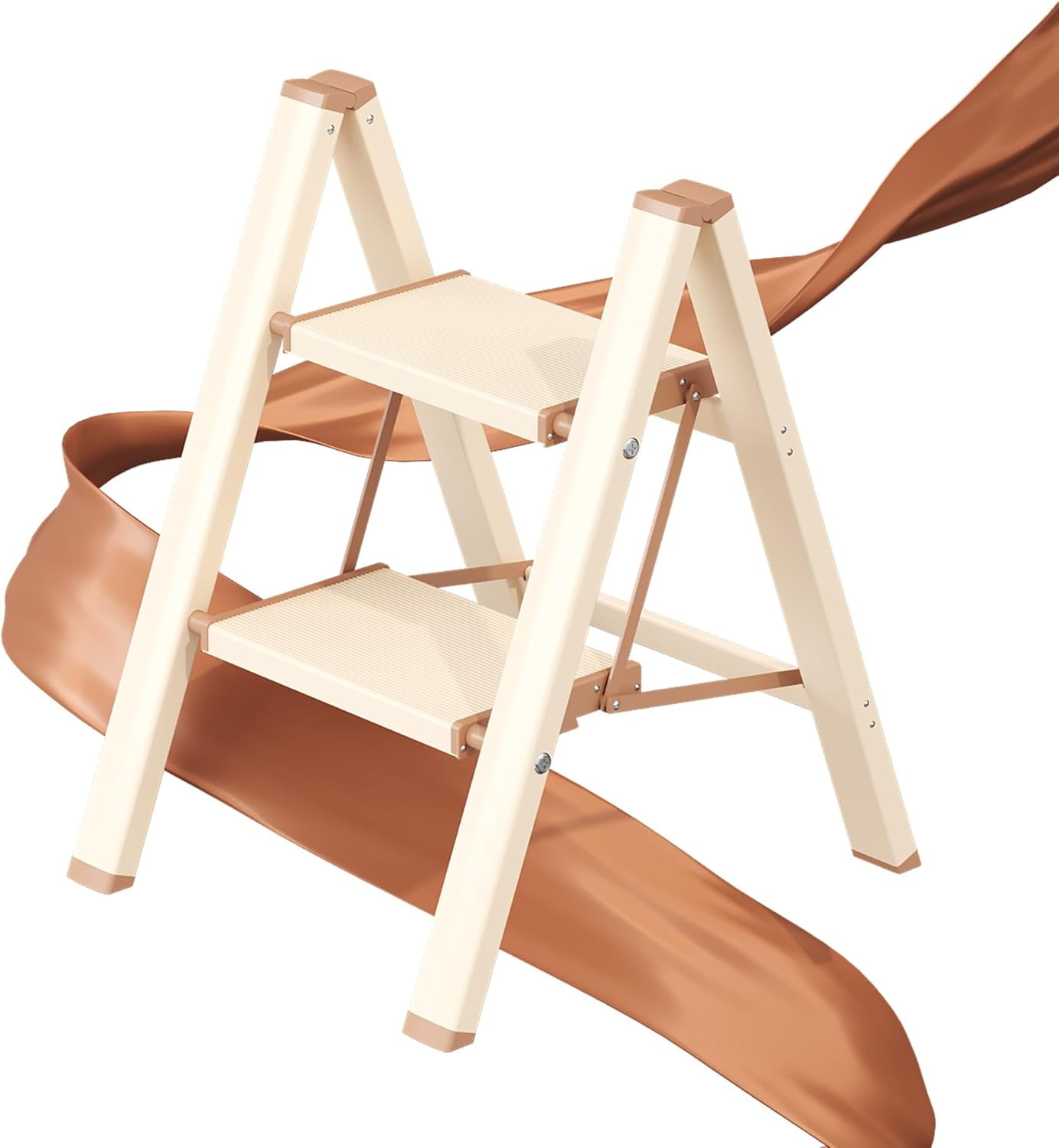 3 Step Ladder, Folding Step Stool with Wider Pedal, Anti-Slip Feet ...