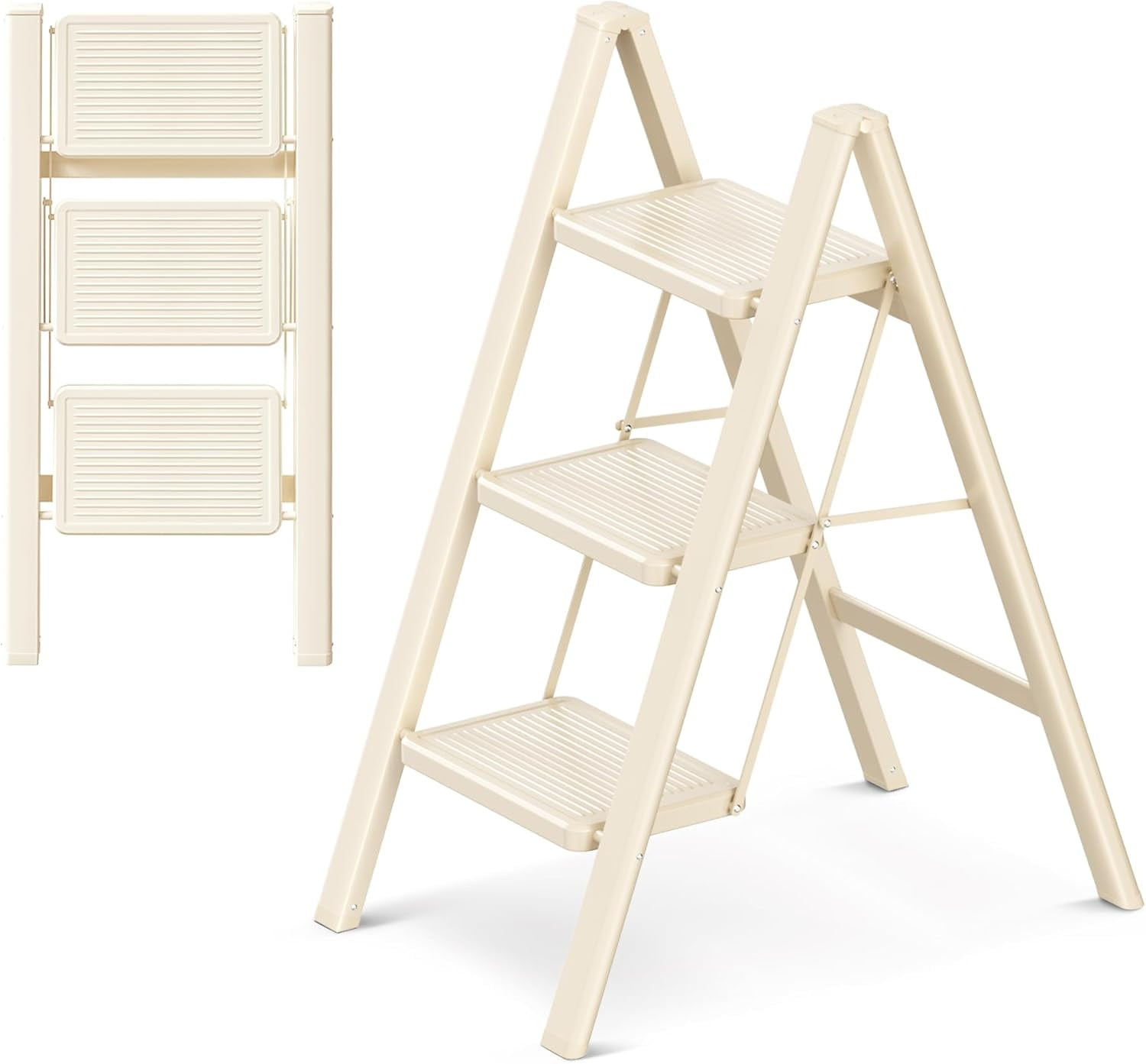 3 Step Ladder Folding Step Stool with Wide Anti-Slip Pedal, 330LBS ...