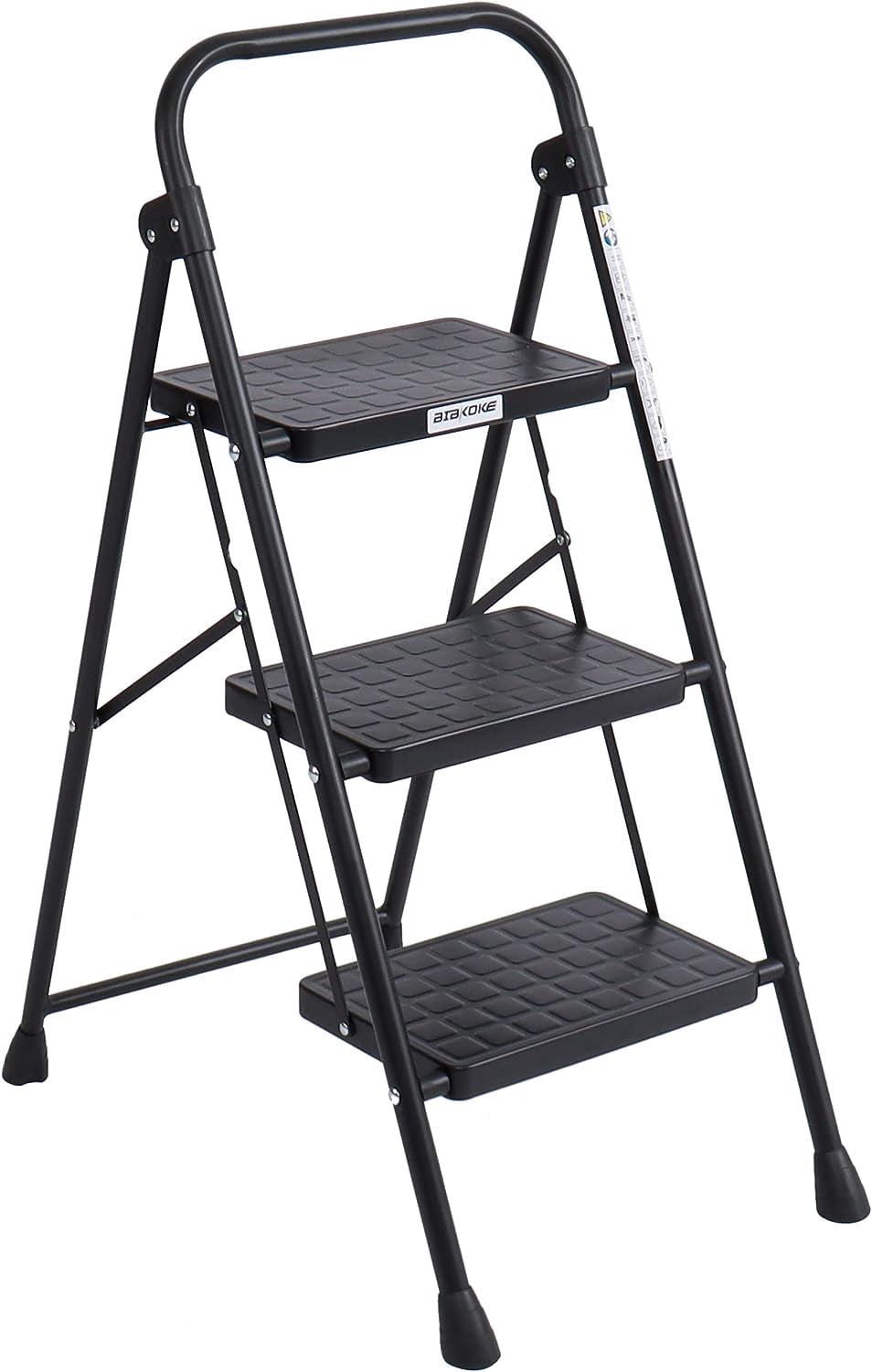 3 Step Ladder Folding Step Stool with Wide Anti Slip Pedal Portable ...