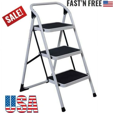 ZENY Heavy Duty 3 Step Folding Utility Ladder with Wide Anti-Slip ...
