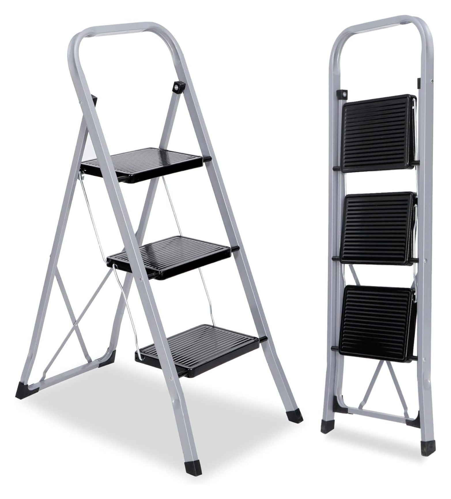 3 Step Ladder,Portable Folding Step Stool,w/Wide Anti-Slip Pedal,330 ...