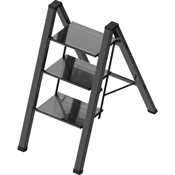3 Step Ladder, Portable Step Ladder Folding, Lightweight Step Ladder ...