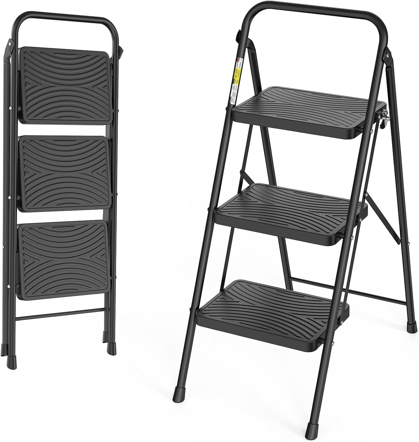 3 Step Ladder, Step Stool with Wide Anti-Slip Pedal, Step Ladder ...