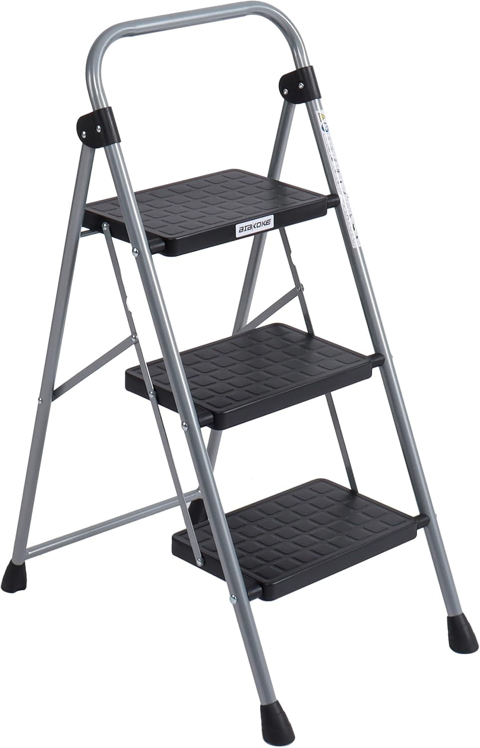 3-Step Ladders Folding Step Stool with Anti Slip Pedal and Handgrip ...