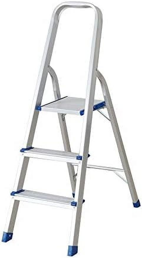 3 Step Non-Slip Aluminum Ladder Folding Platform Stool with 330 lbs ...