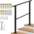 3 Step Stair Railing - Exterior Metal Handrail with Installation Kit ...