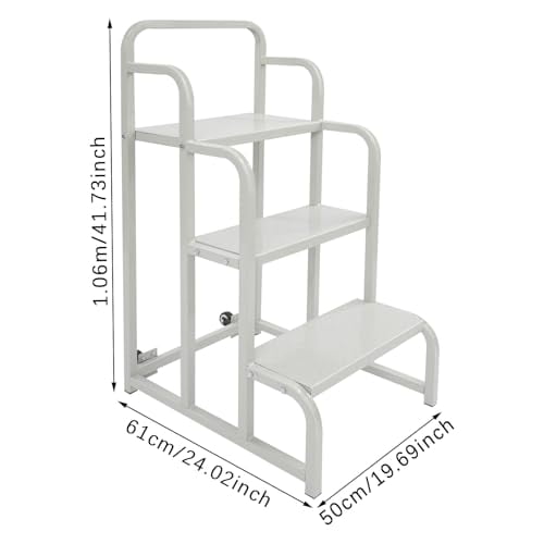 3 Step Stairs with Wheels, Supermarket Step Ladder, Industrial ...