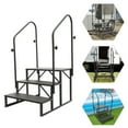 3 Step Stairs w/Handrail Wheel Stair Hot Tub Steps Exterior Steel RV ...