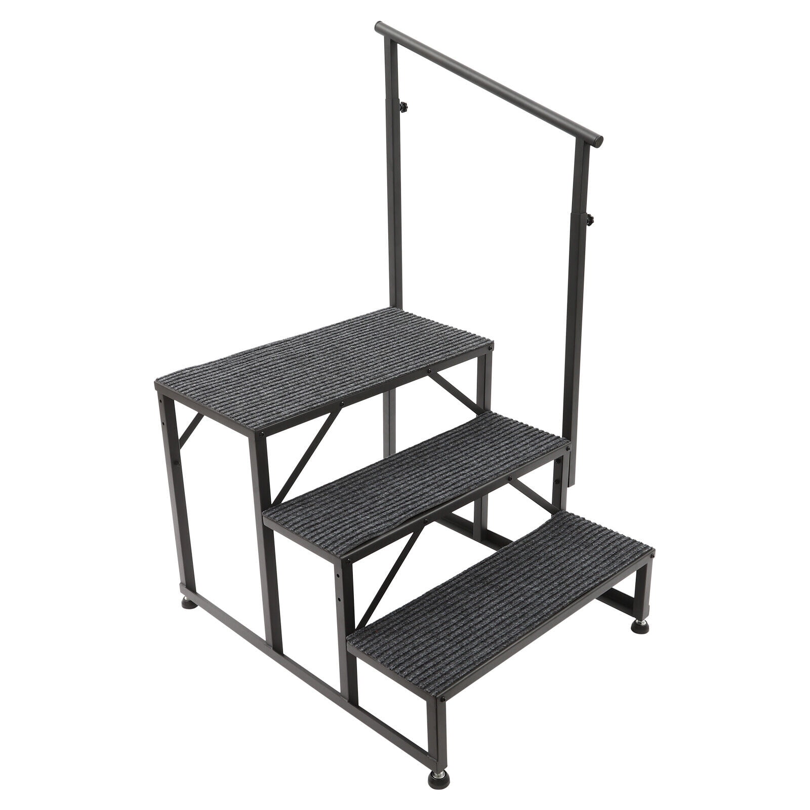 3-Step Steel RV Steps Hot Tub Steps with Handrail ＆ Non-Slip Mat ...