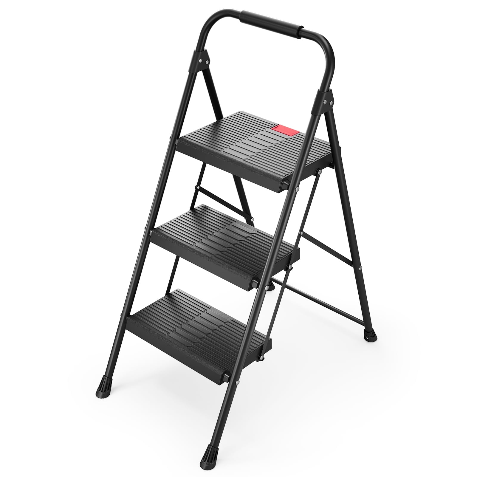 3 Step Stool, KK KINGRACK Folding Step Ladder with Wide Pedal&Safety ...