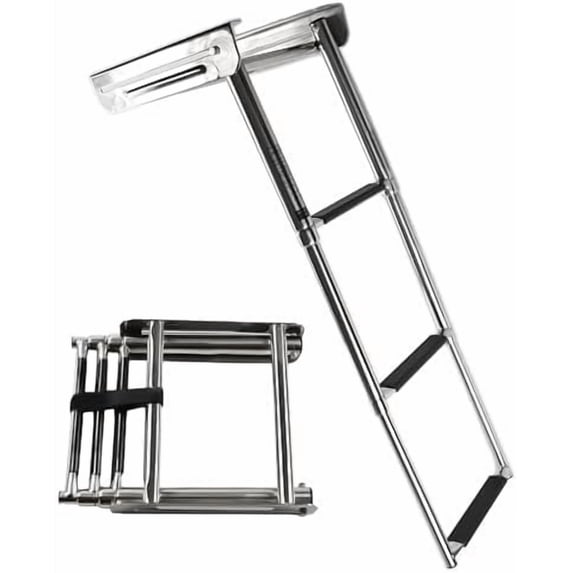 3-Step Telescoping Swim Platform Ladder 304 Stainless Steel Rust ...