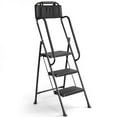 QR Innovations 3-Step Ladder with Handrails, 330 lbs Capacity, Foldable ...