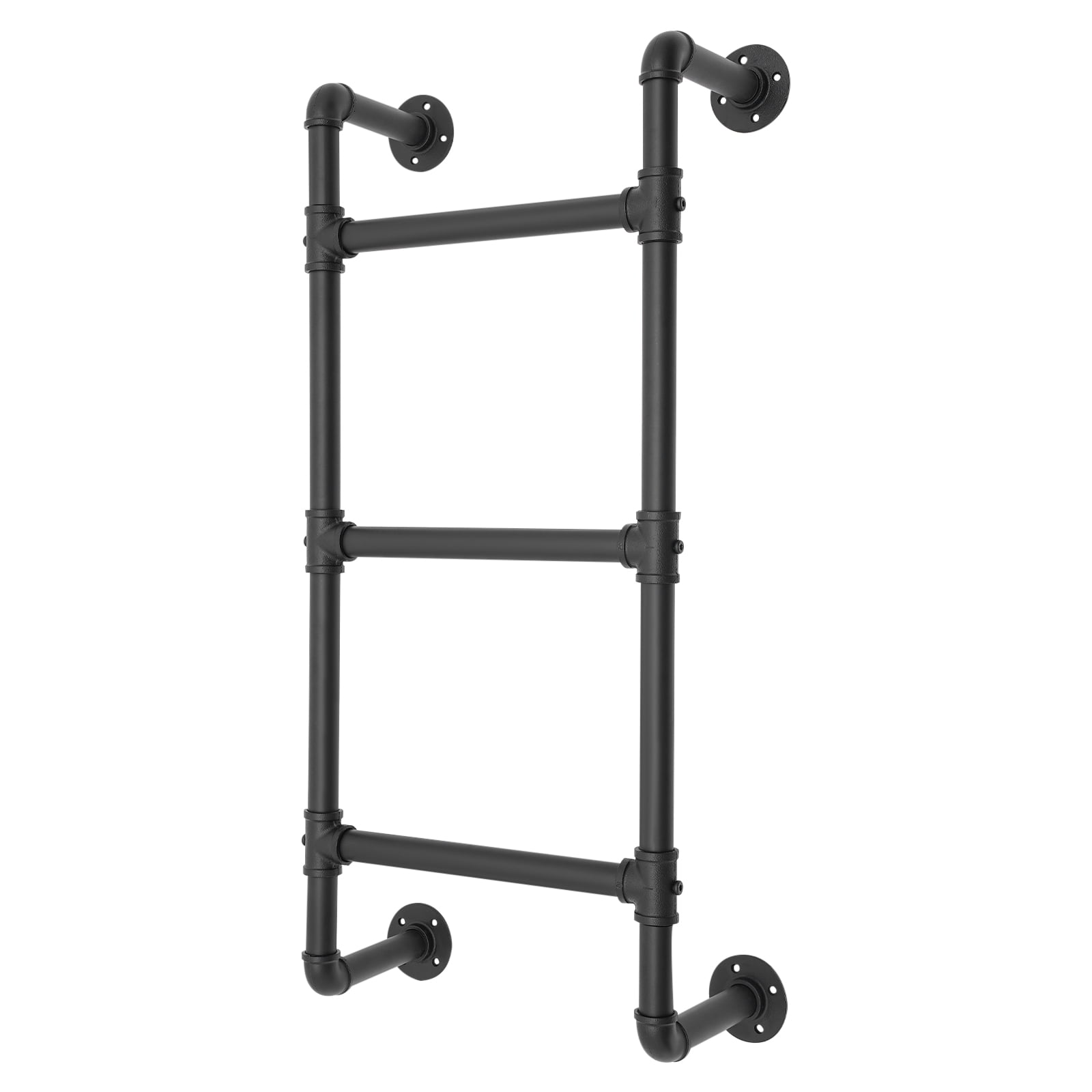 3-Steps Ladder Carbon Steel Bed Ladder, Wall&Floor-Mounted Black ...