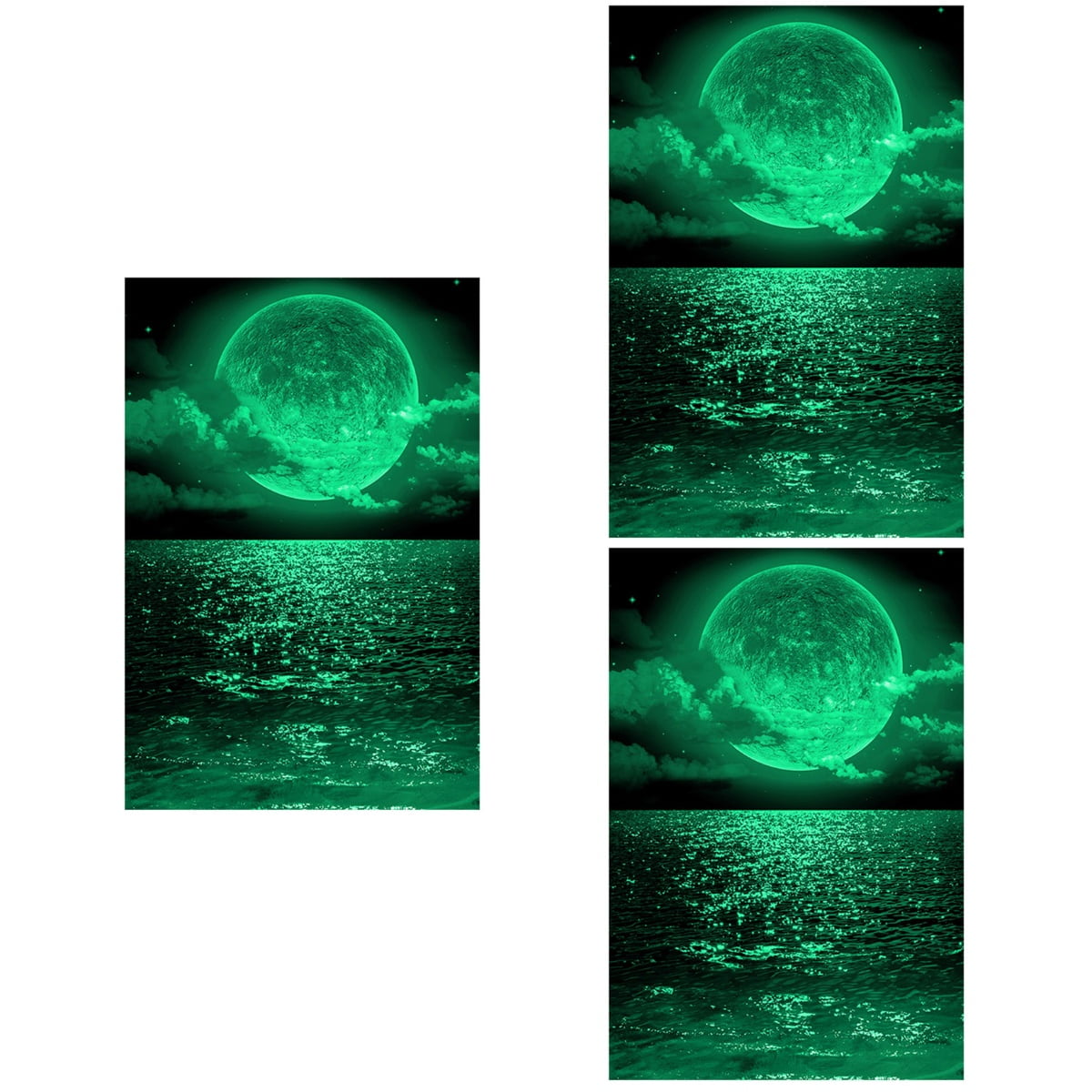 3 Stickers Fluorescent Moon Scenery Decal Luminous Poster Glow-in-the-dark - Walmart.com